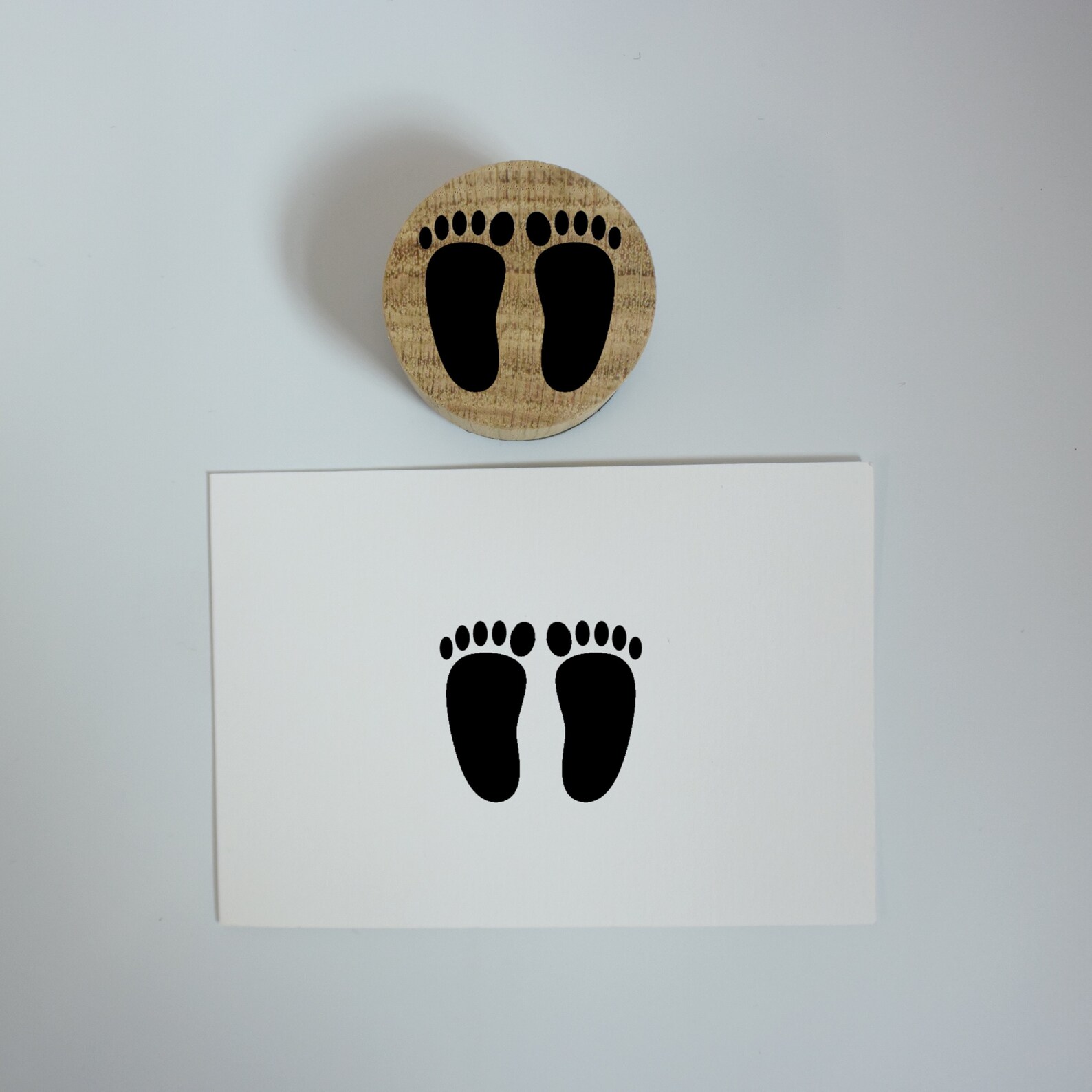 Baby Footprint Stamp Cartoon Style Rubber Stamp Baby - Etsy