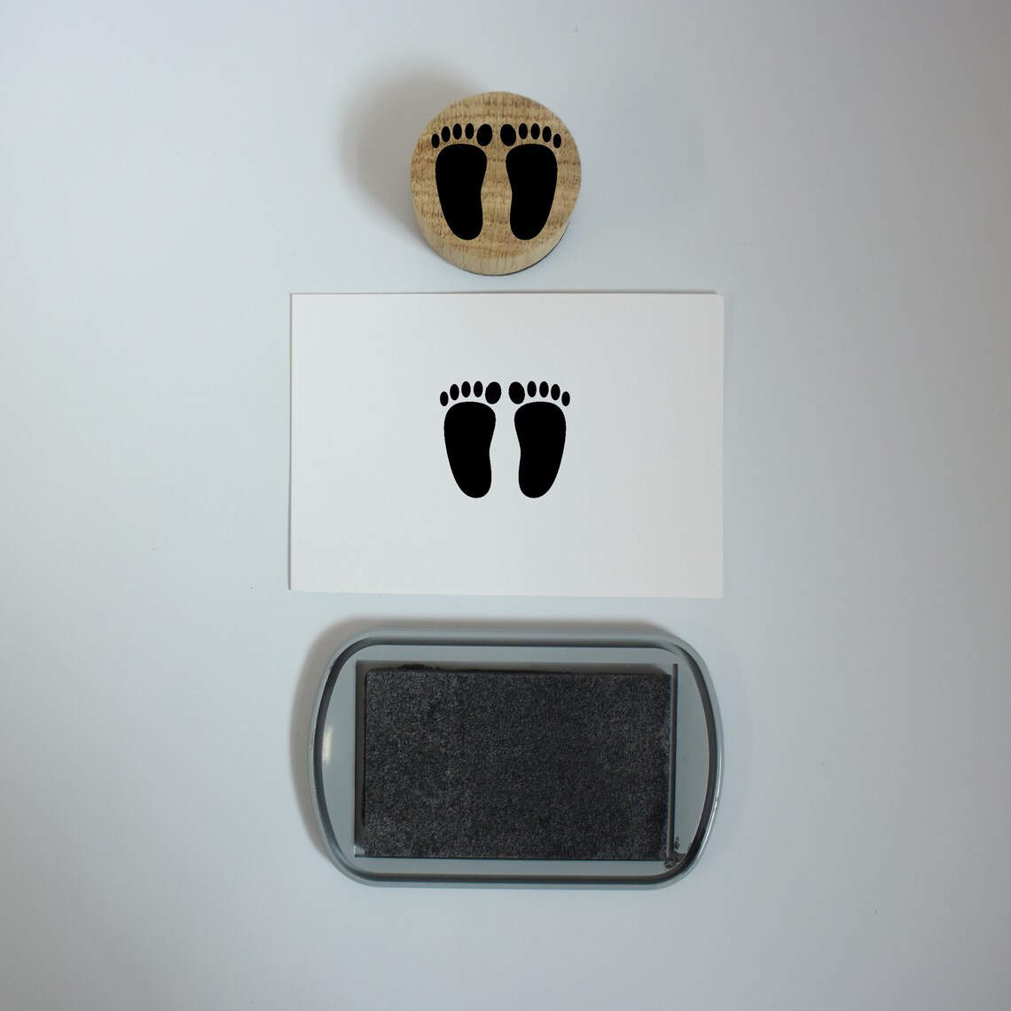 Baby Footprint Stamp Cartoon style rubber stamp baby | Etsy