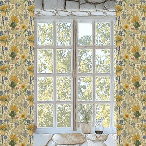 Cottagecore Floral Window Curtains, Wildflower Curtain, Farmhouse ...
