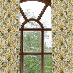 Cottagecore Floral Window Curtains, Wildflower Curtain, Farmhouse ...