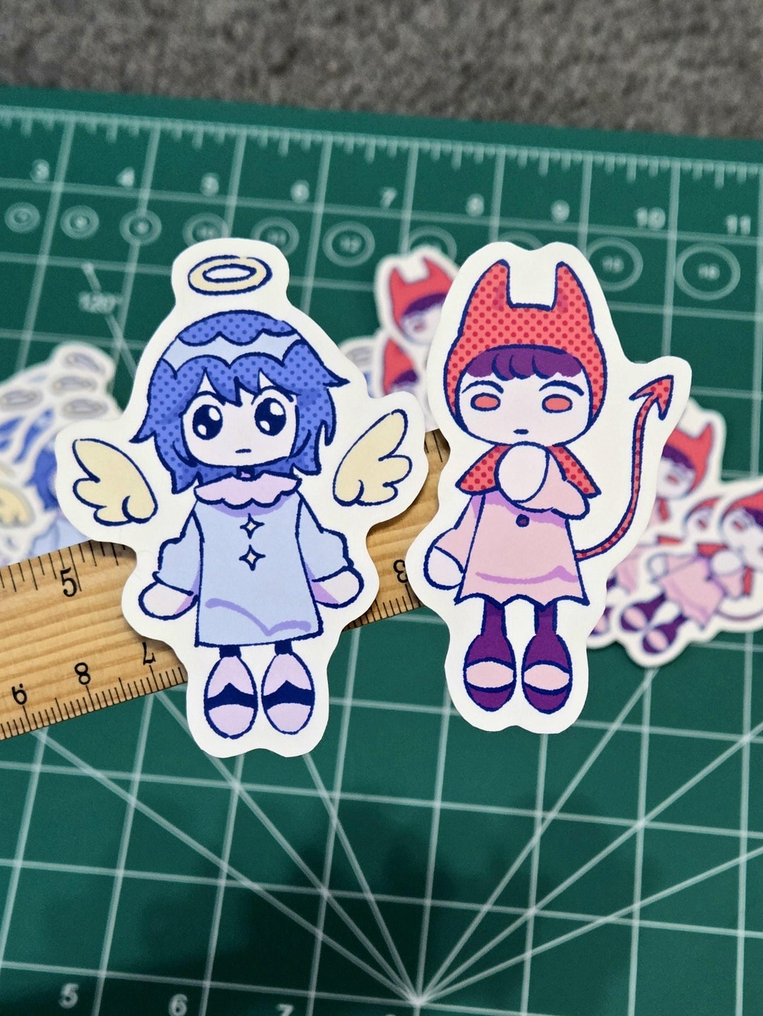 Angel and Devil Vinyl Stickers | Laptop Decal, Journals - Etsy