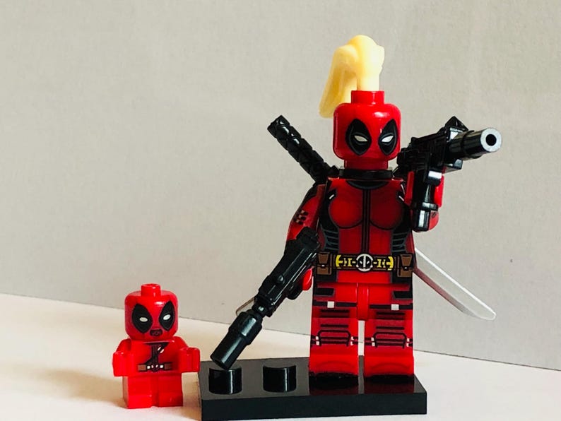 Custom Printed Lego Lady Deadpool and Baby Deadpool Minifigure Blake ...