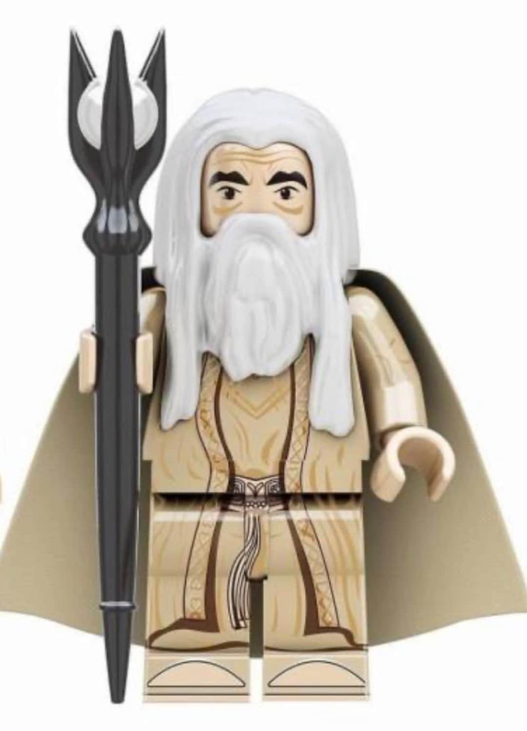Custom Lego Lord of the Rings Saruman Minifigure Wizard the Hobbit ...