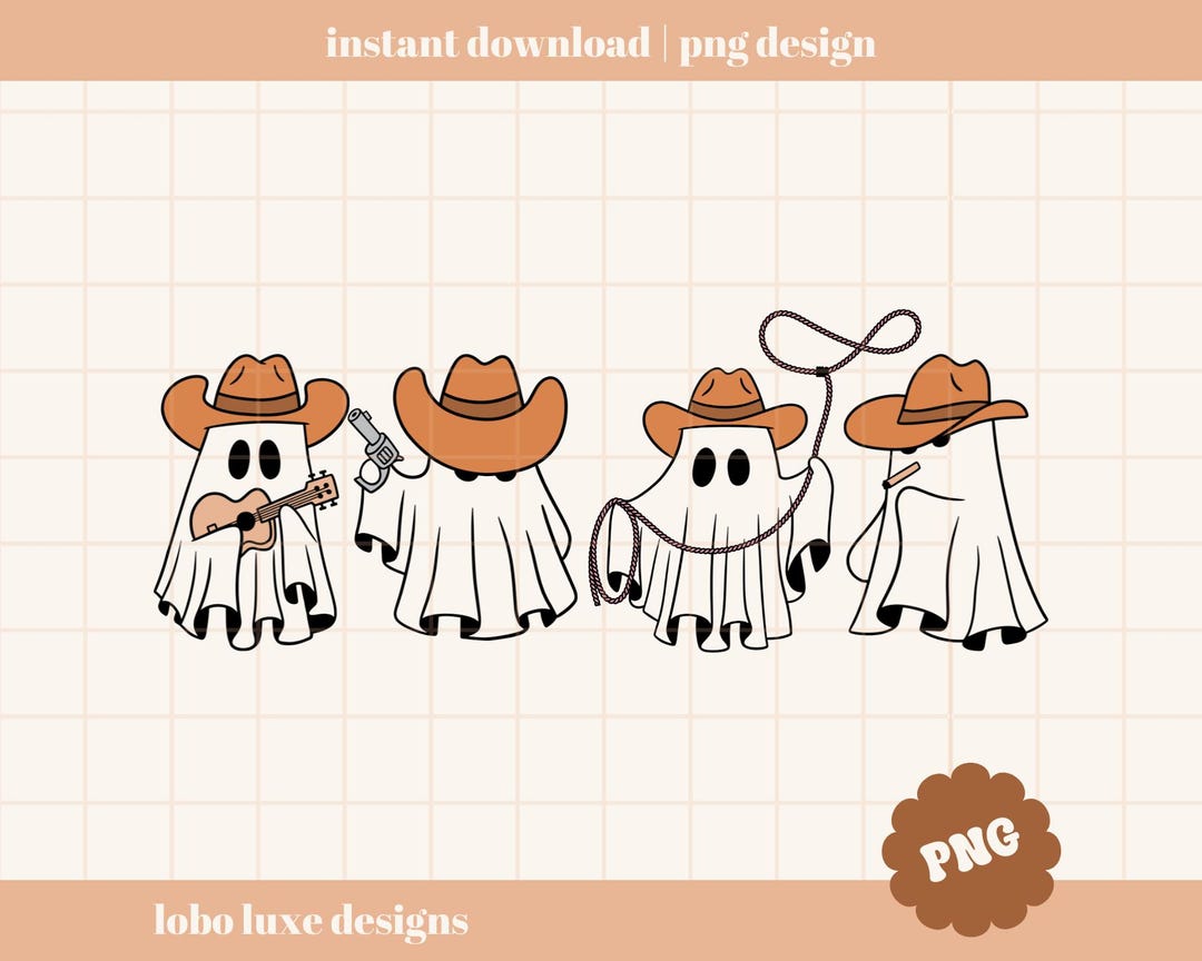 Cowboy Ghost Png, Western Ghost Png, Howdy Halloween Png, Cute Western ...