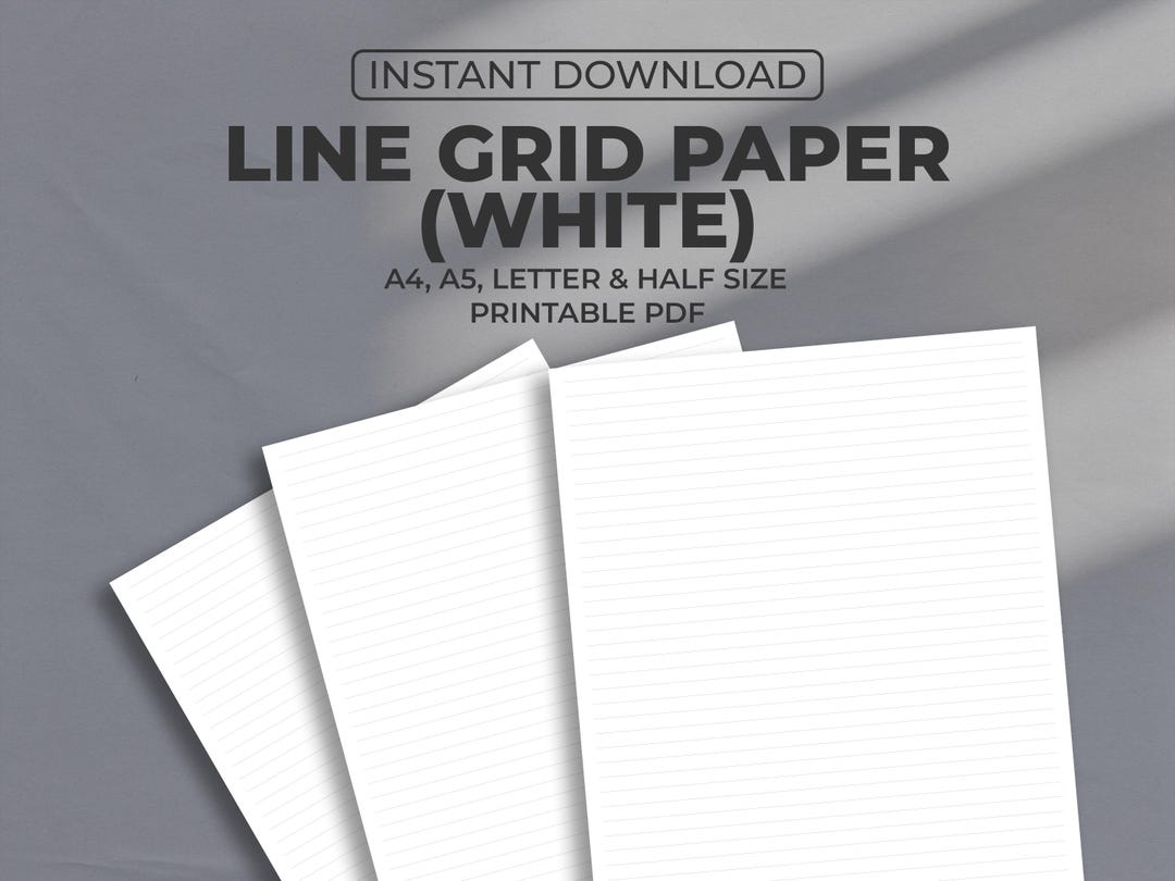 Line Grid Paper Printable A4, A5, Letter & Half-size Dotted Journal ...