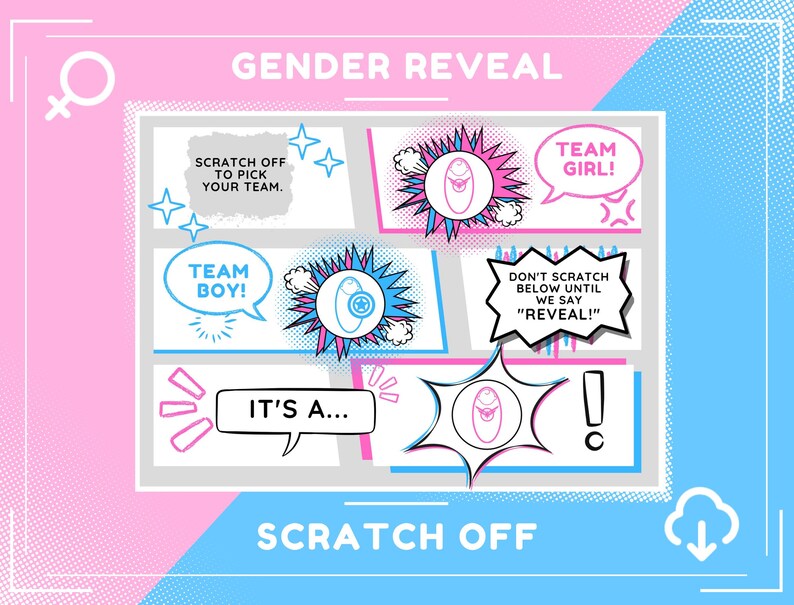 Captain Marvel - Superhero Gender Reveal Scratch off Card | Team GIRL ...