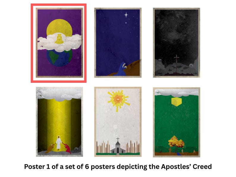 Apostles' Creed Poster – Father | Minimalist | Throne | Cloud | Heaven ...