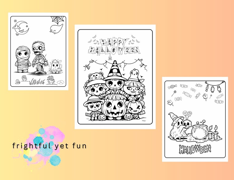 Boo-tiful Halloween Coloring Pages for Kids and Adults: 10 Pages PDF ...