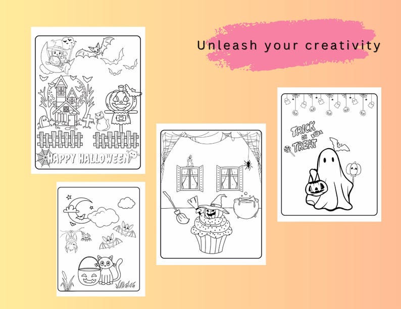 Boo-tiful Halloween Coloring Pages for Kids and Adults: 10 Pages PDF ...