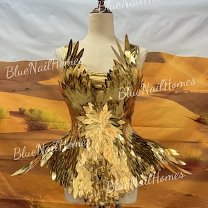 Golden Metallic Bodysuit With Accessories: Mirrored Costume for ...