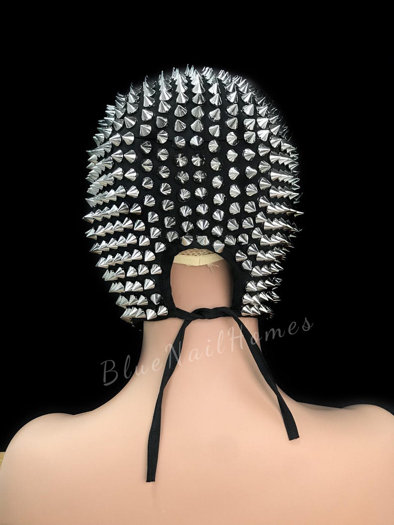 Handcrafted Punk Spiked Mask: Silver Studded Subculture Fashion - Etsy