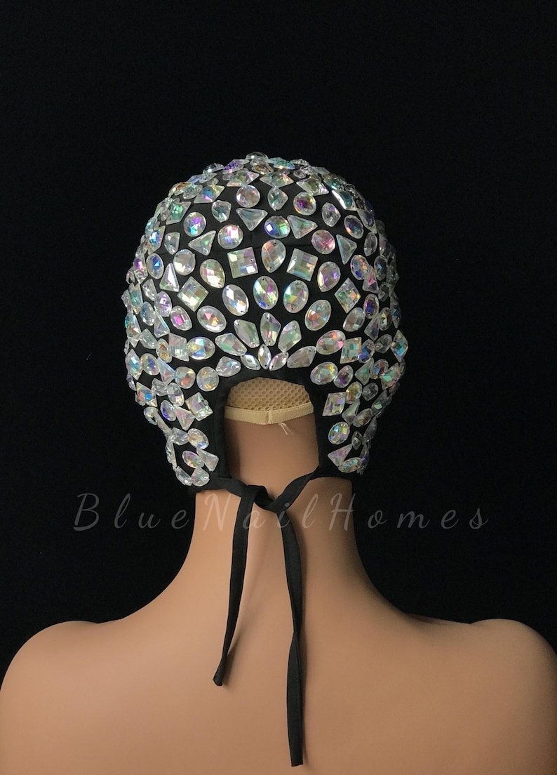 Iridescent Rhinestone Full Face Mask - Halloween Costume, Party Club ...