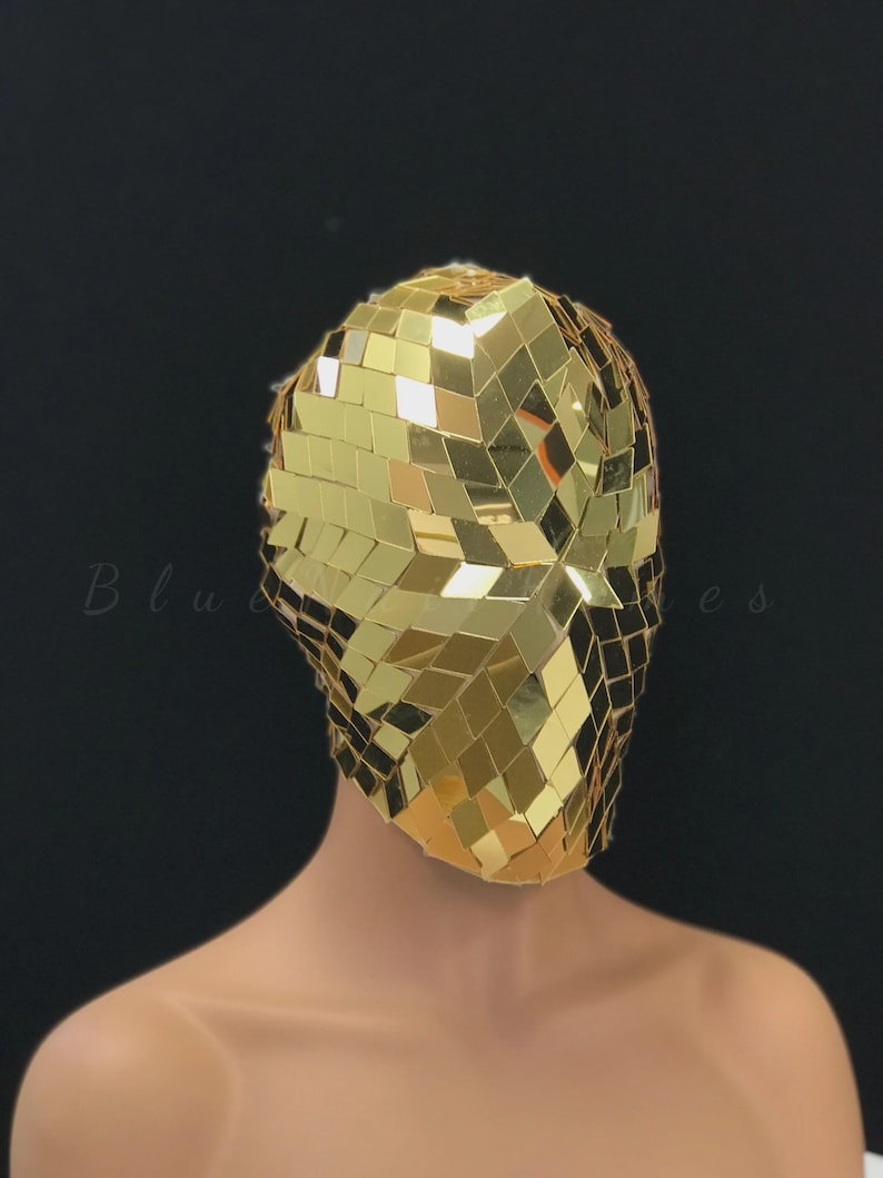 Silver Mirror Cyberpunk Mask: Futuristic Rave Costume, EDM Cosplay - Etsy