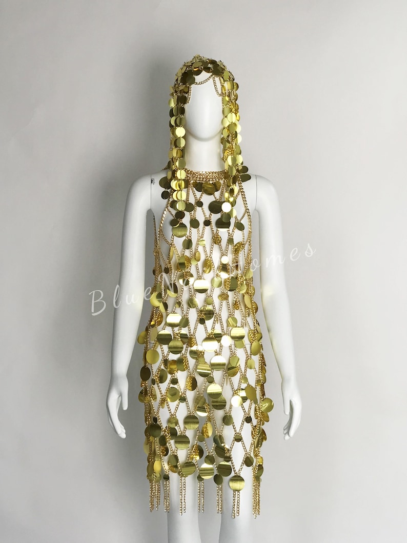 Cleopatra Costume: Golden Sequin & Chain Weave for Festivals, Cosplay ...