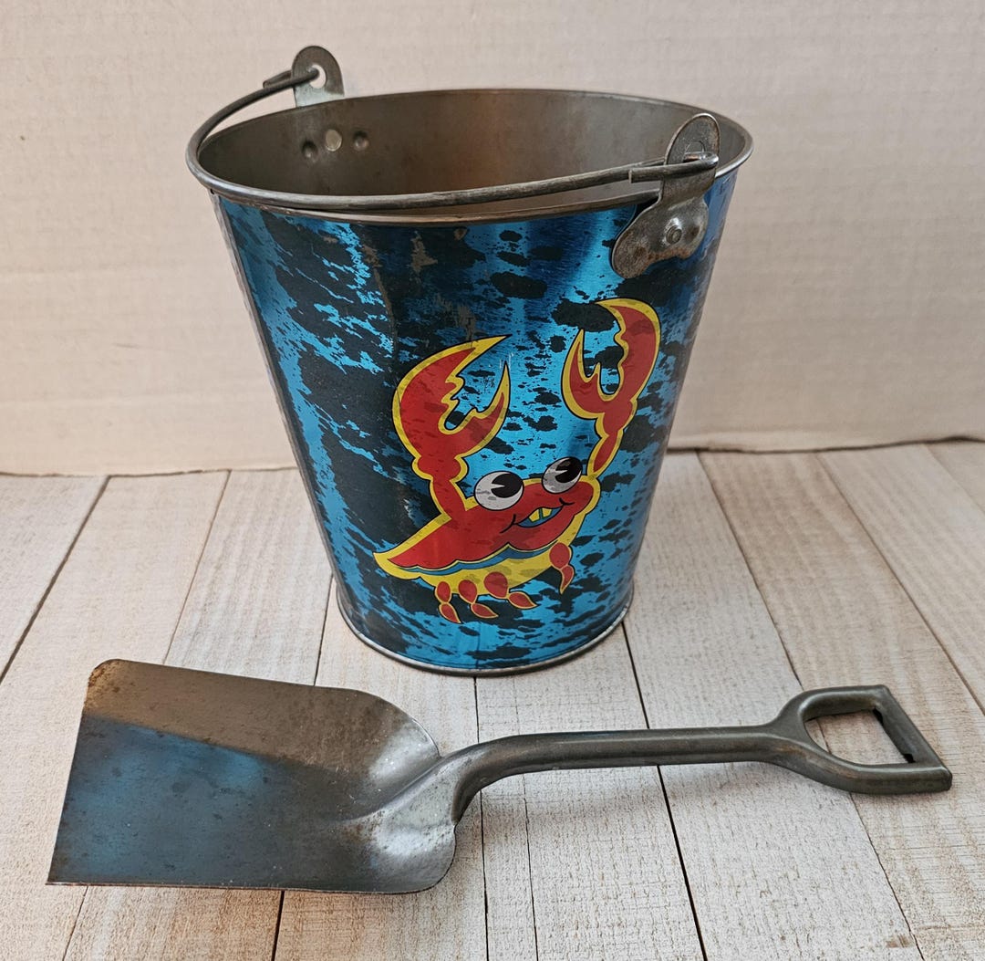 Vintage Tin Ohio Art Lithograph Sand Pail and Shovel - Etsy