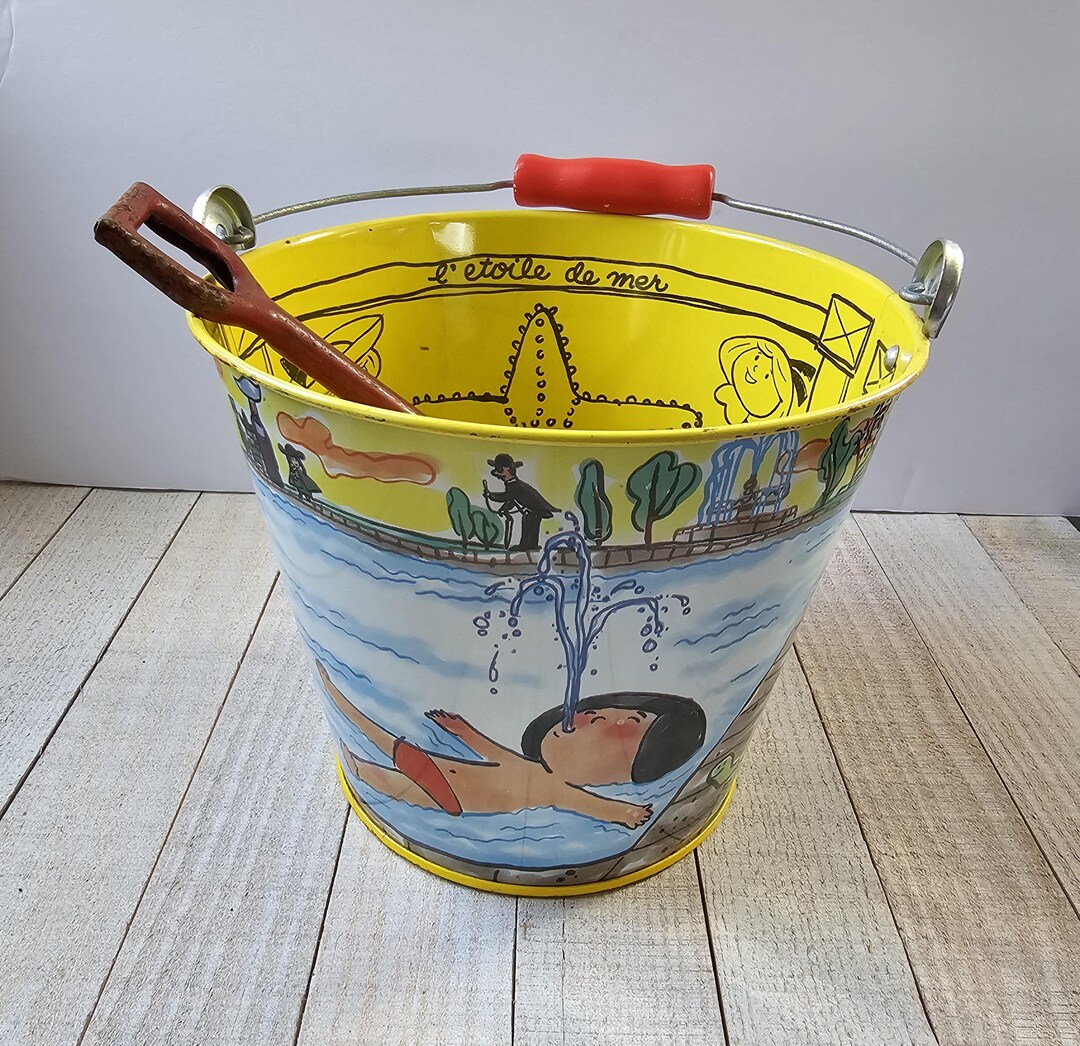 Vintage Tin Madeline Sand Pail and Shovel - Etsy