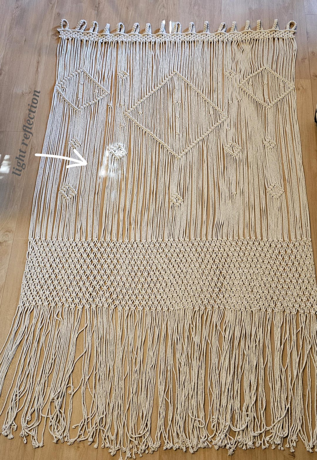 Long Macrame Curtain Panel one - Etsy