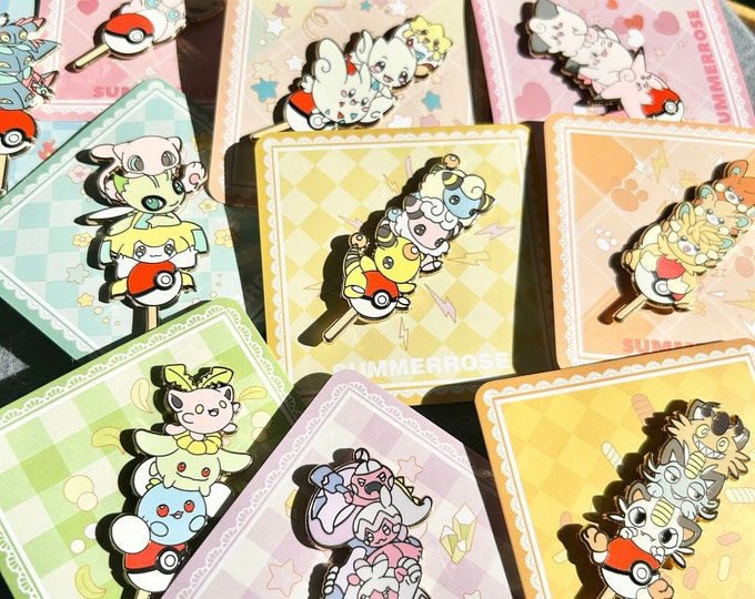 Cute Pokemon Lollipop Style Enamel Pin Collection Gengar / Pikachu ...