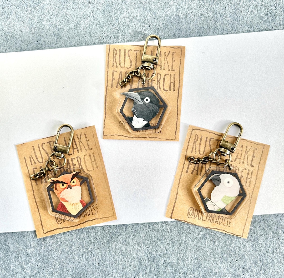 Rusty Lake Acrylic Keychain: Mr. Owl, Mr. Crow, Harvey - Gamer Gift - Etsy
