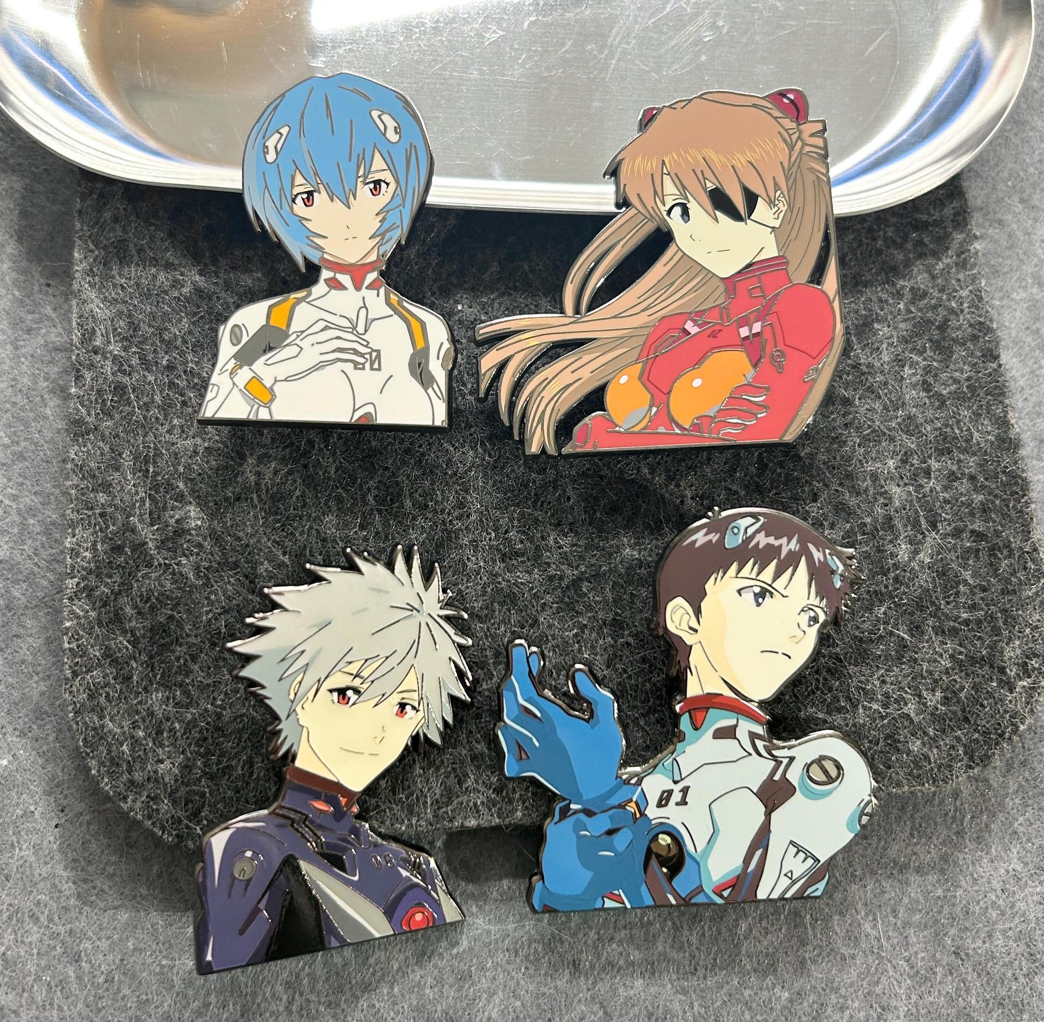 Evangelion Main Character Enamel Pin Collection Handmade Fandom Gift ...
