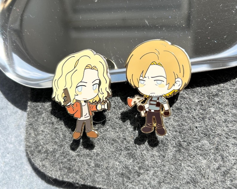 Resident Evil 9 Requiem Grace & Leon Character Enamel Pin Collection ...