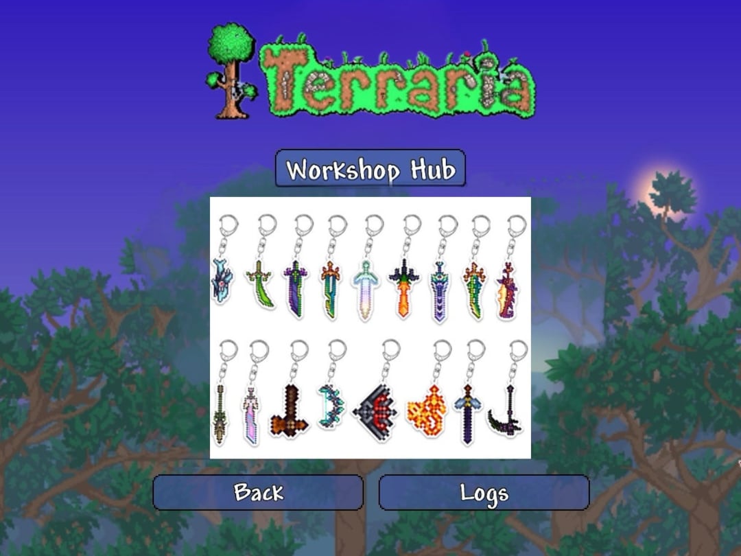 Terraria 5CM Weapon Acrylic Keychain / Keyring - Handmade Video Game ...