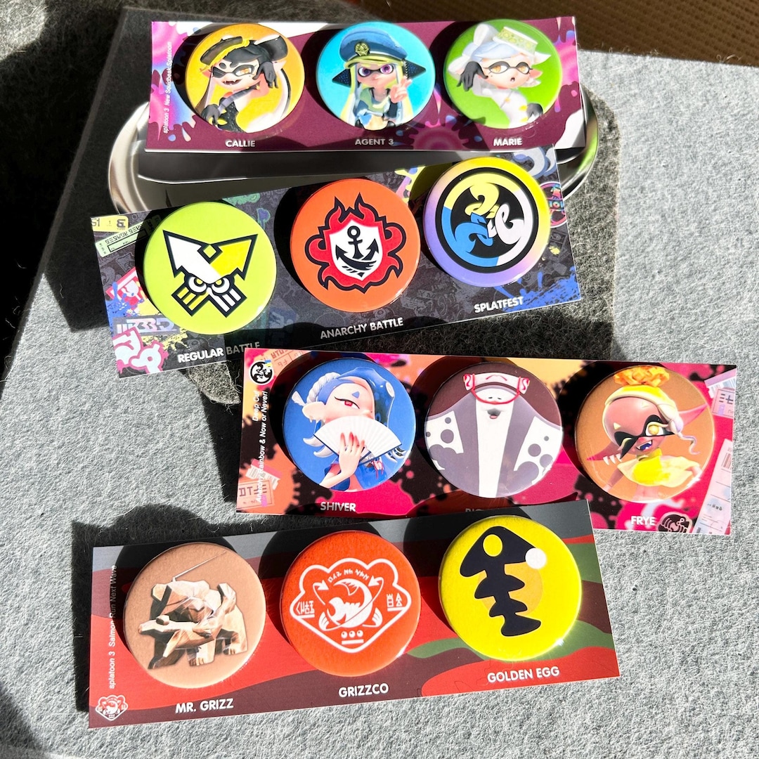 Splatoon Pin Badge Collection - Handmade Video Game Gift for Gamers ...
