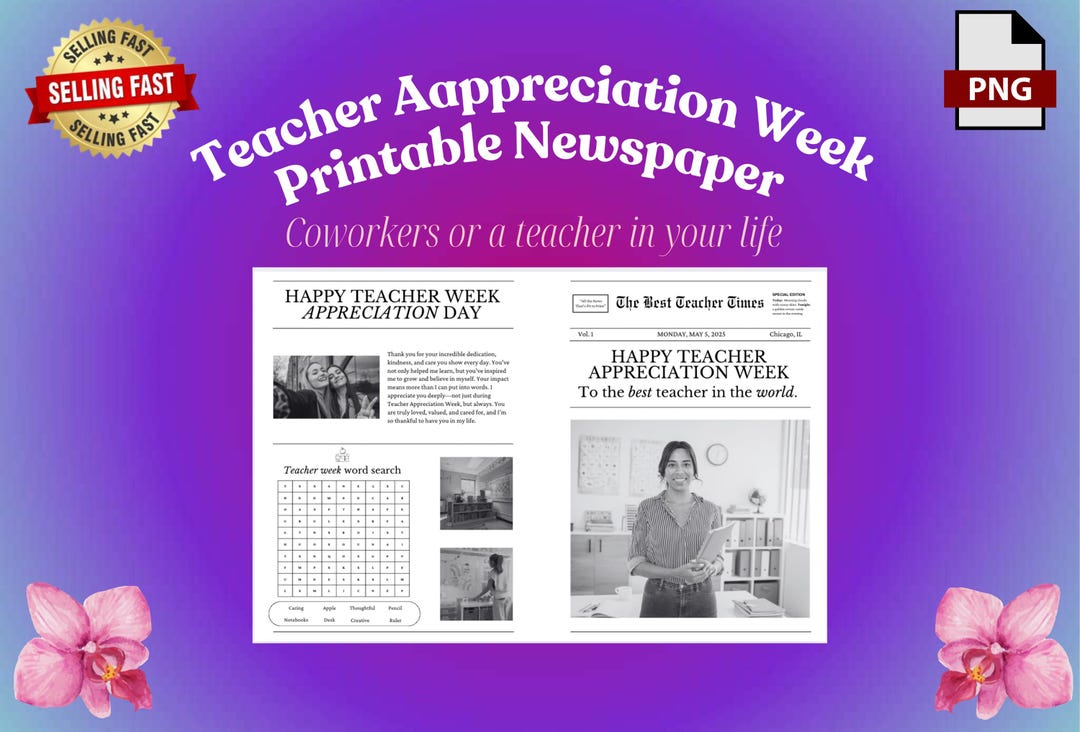 Editable Teacher Appreciation Week Newspaper Template, Personalized ...