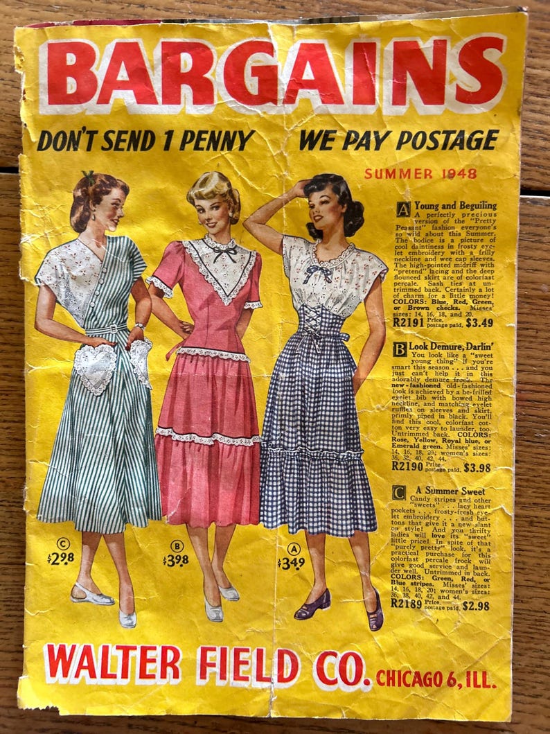 Walter Field Chicago Summer 1948 Catalog - Etsy
