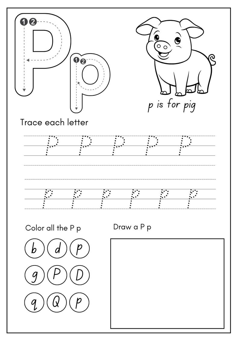 Alphabet Tracing Worksheets for Kindergarten | Letter Writing Practice ...