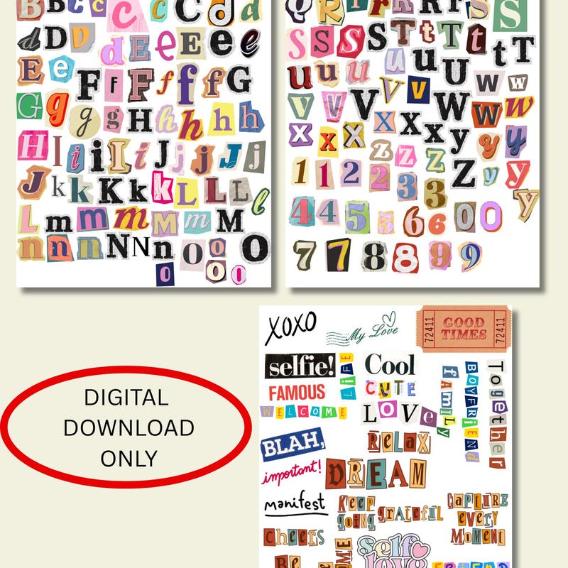 Magazine Cutout Letters - Etsy