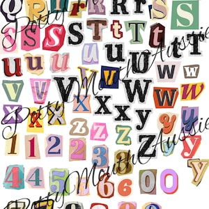 Magazine Cutout Letters Words Bundle | Collage Alphabet Pdfs for ...