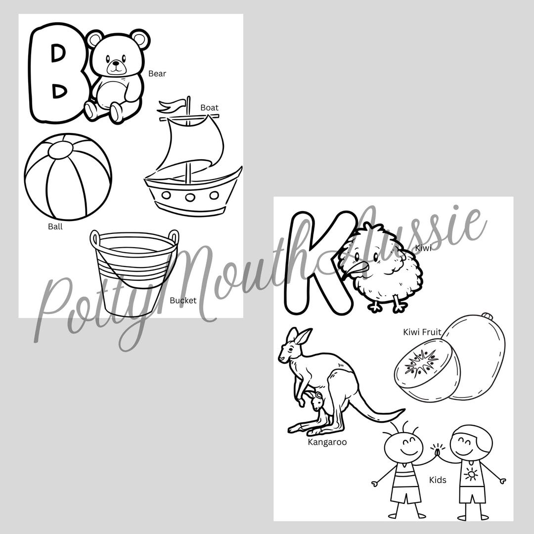 Alphabet Coloring Pages, Set of 26 Pages, Instant Download Pdf - Etsy