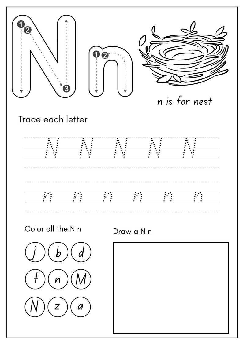 Alphabet Tracing Worksheets for Kindergarten | Letter Writing Practice ...