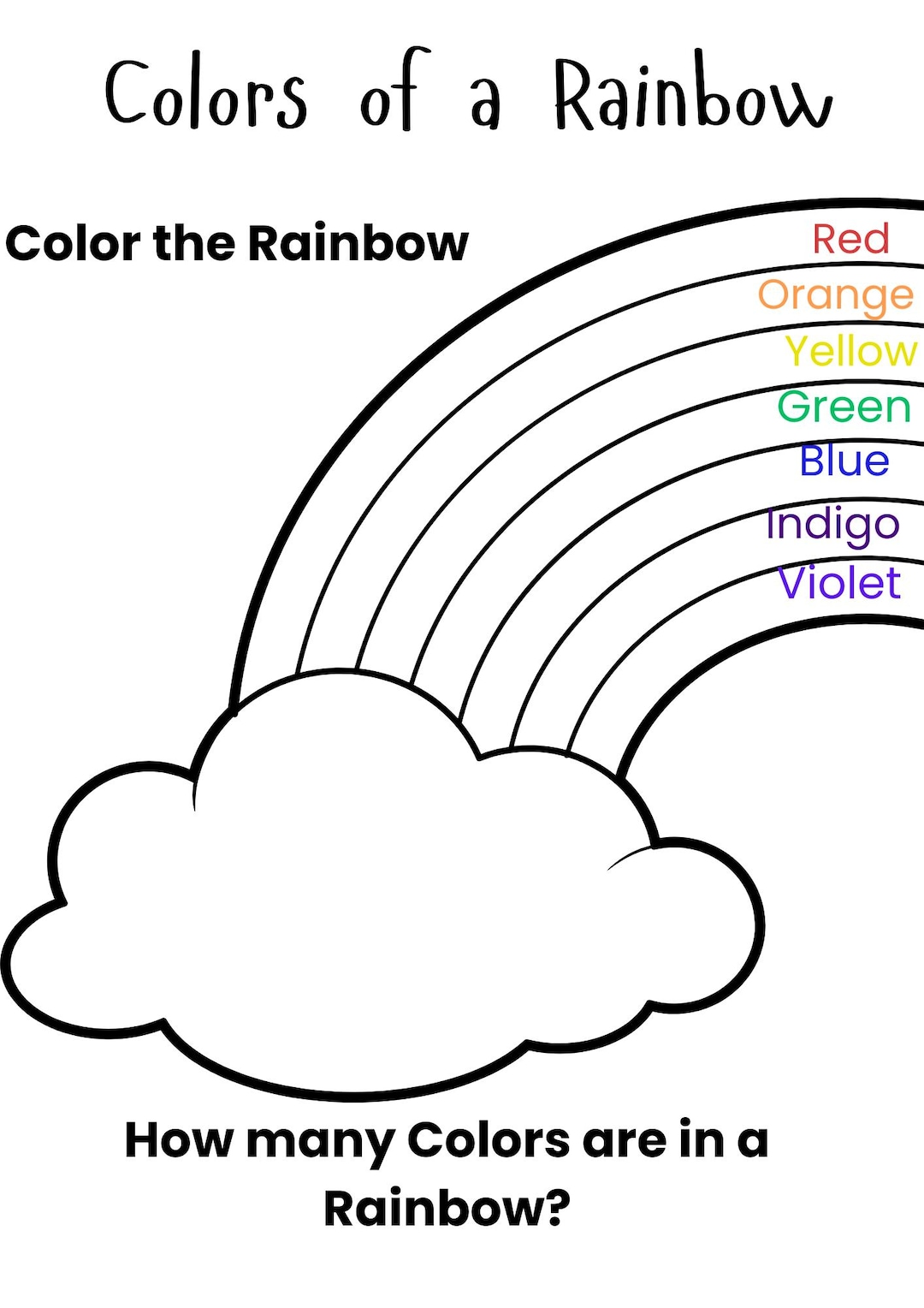 Rainbow Colors Counting Activity for Preschool & Kindergarten | Color ...