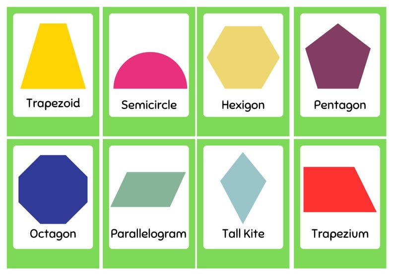 Colorful Shapes Flashcards and 3D Models Pack! Instant Download for Fun ...