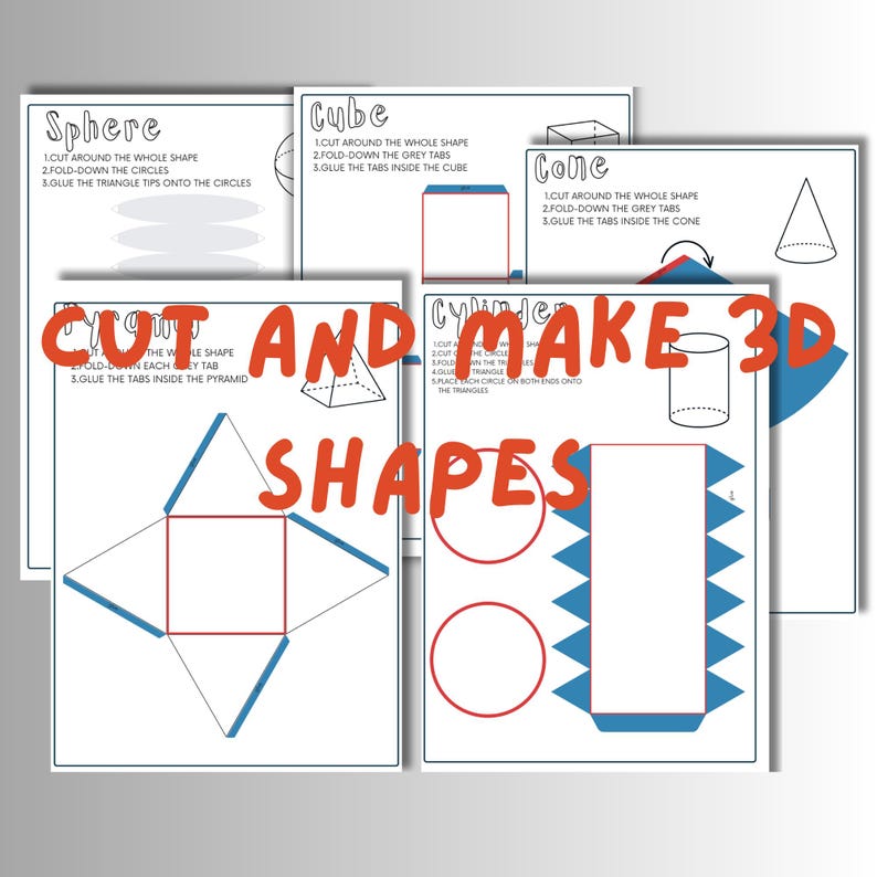 Colorful Shapes Flashcards and 3D Models Pack! Instant Download for Fun ...