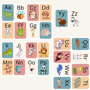 Alphabet Memory Cards, Flash Cards Cute Alphabet, Instant Download - Etsy