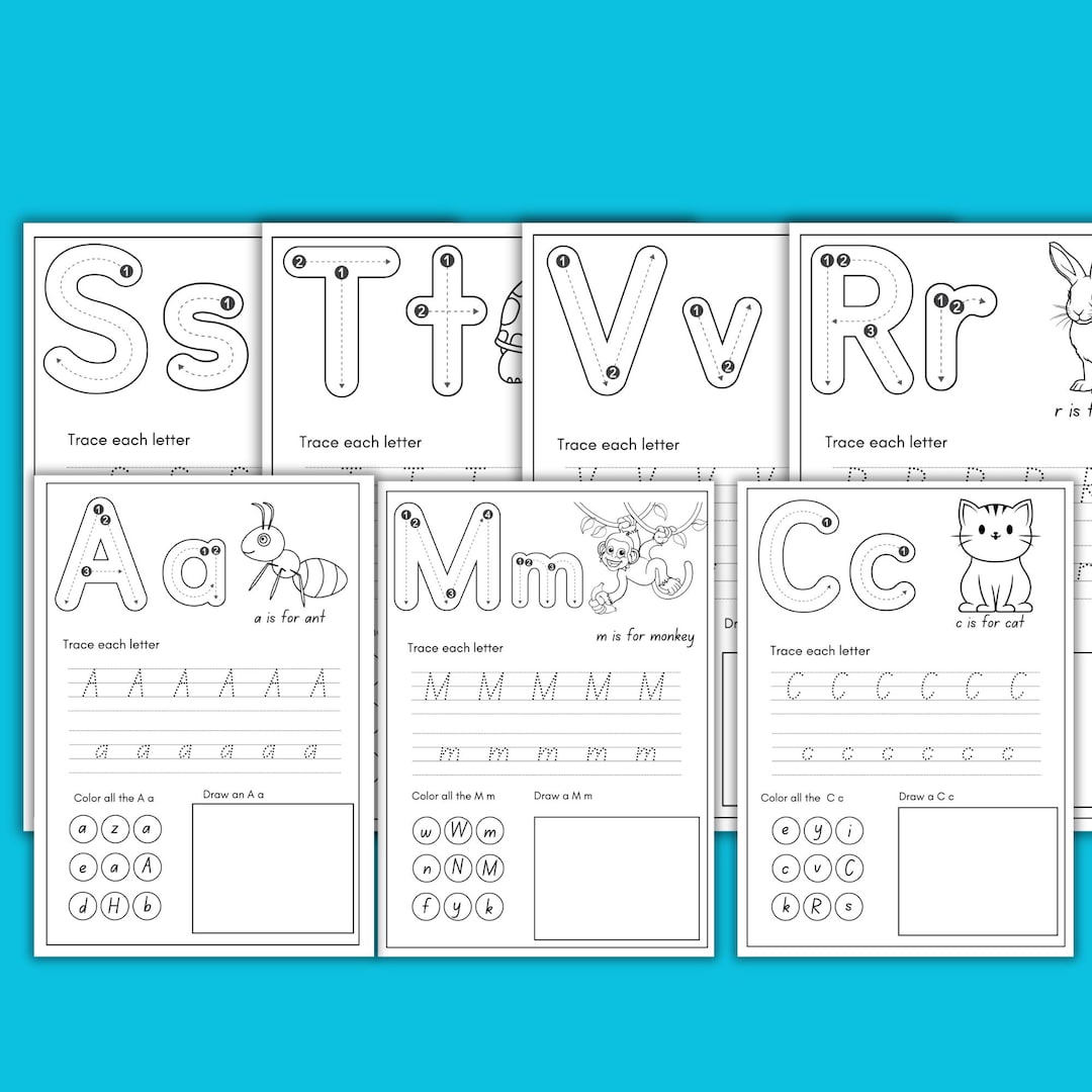 Kindergarten Alphabet Worksheets, Letter Tracing and Coloring ...