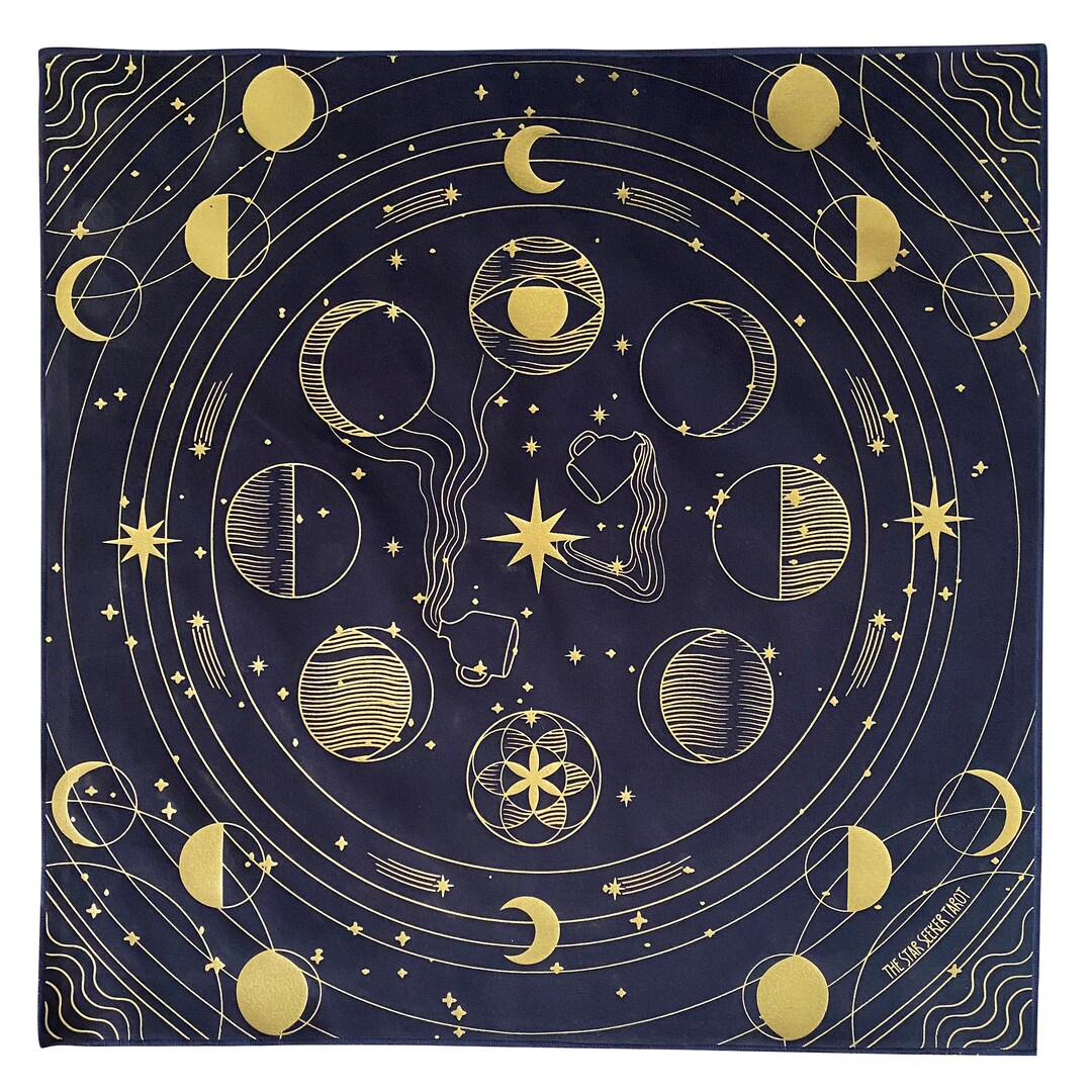Tarot Altar Cloth Faux Suede Velvet Midnight Blue Star Seeker Tarot - Etsy