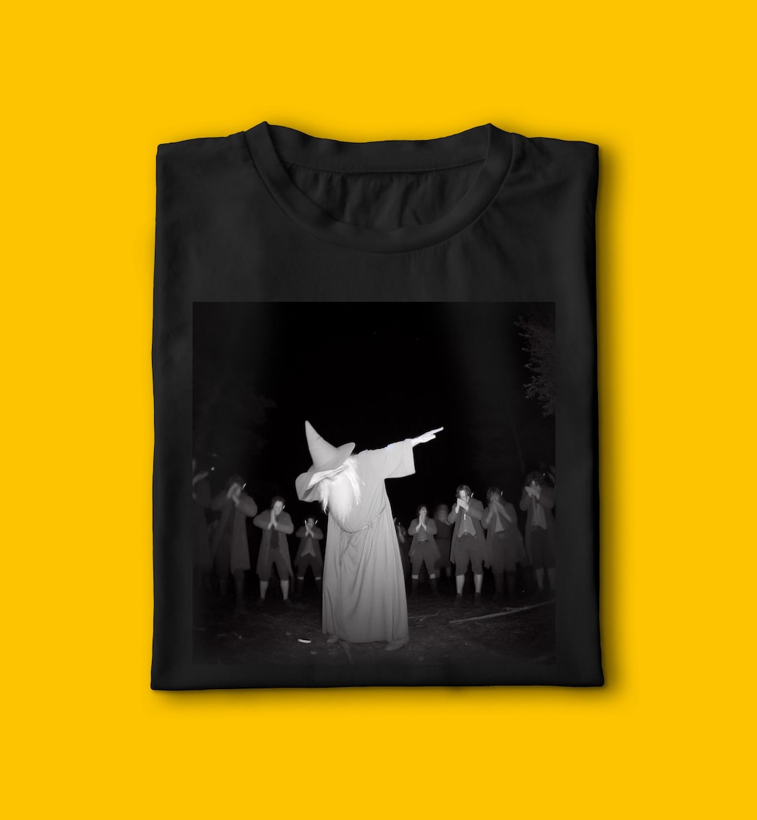 Funny Rave Dancing Wizard LOTR Fan T Shirt by Gildan Heavyweight ...