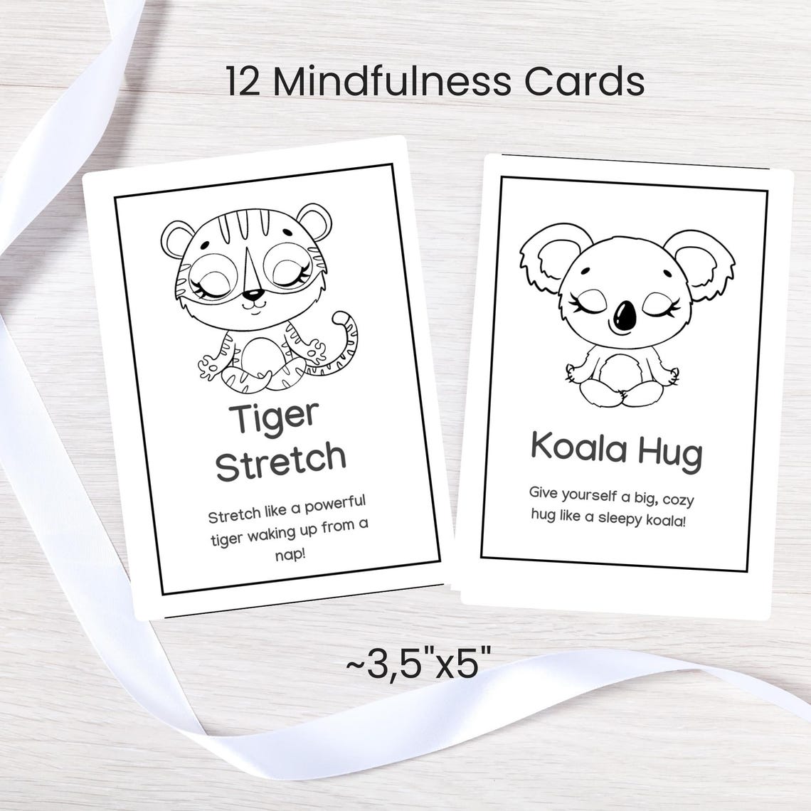 Printable Mindfulness Cards for Kids, Kids Yoga Activity, Breathing and ...