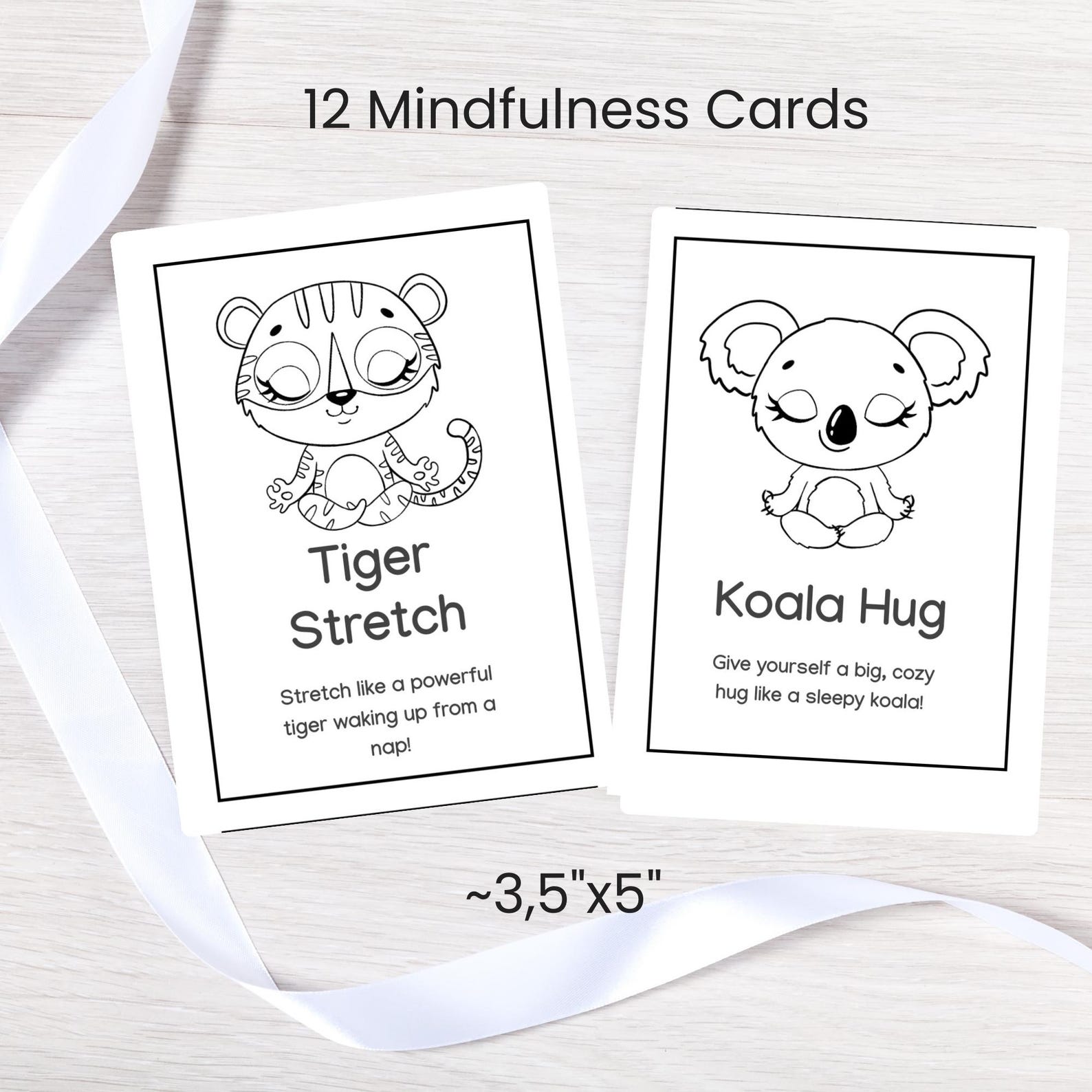 Printable Mindfulness Cards for Kids, Kids Yoga Activity, Breathing and ...