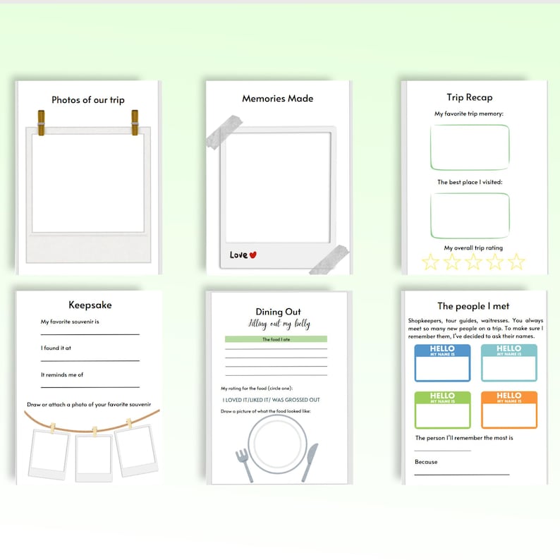 Printable Road Trip Journal for Kids, Printable Travel Activity Book ...