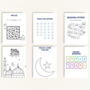 Islamic Activity Book for Kids, Ramadan Printable, Arabic Alphabet ...