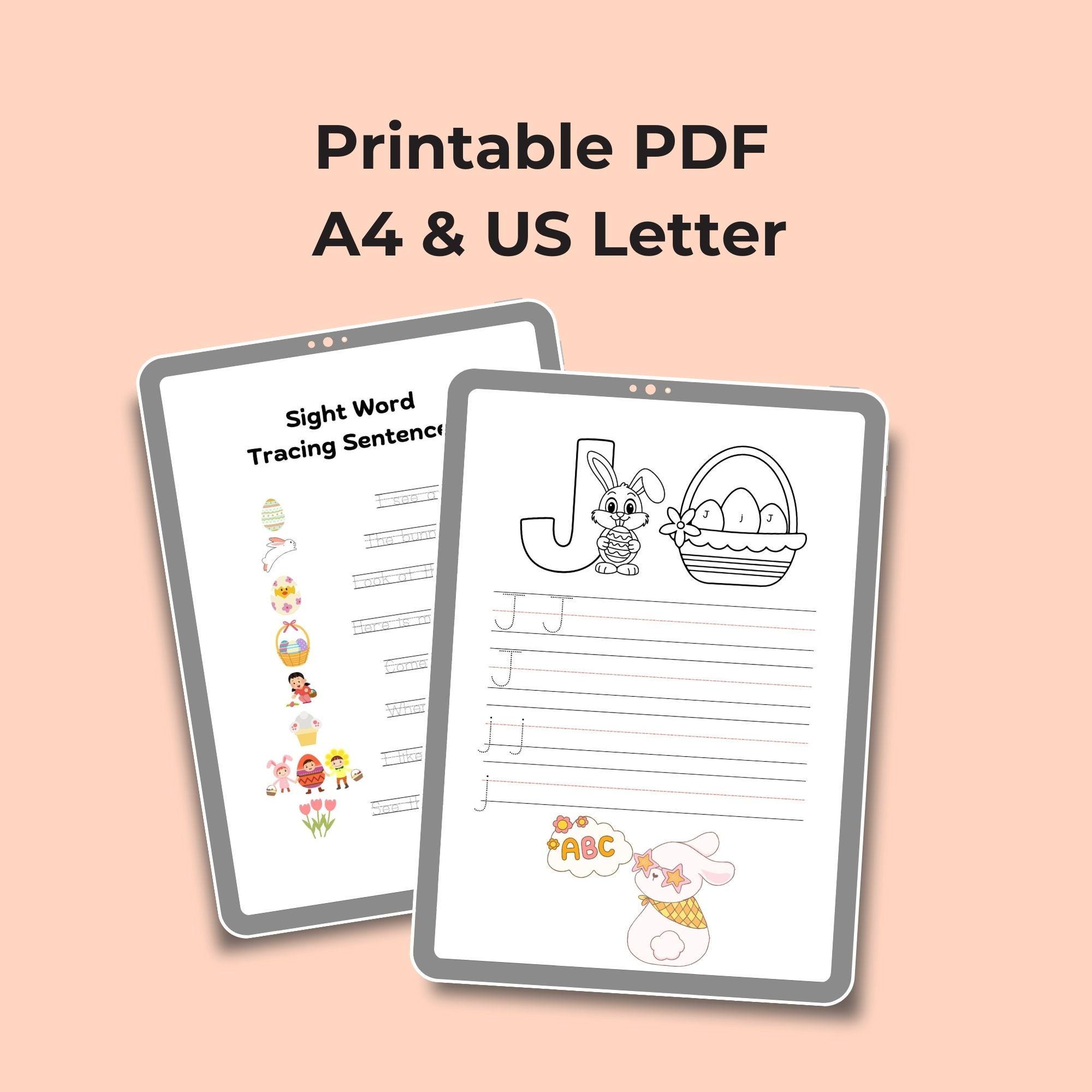 Easter Sight Word Activity Printable, Preschool Easter Tracing and ...