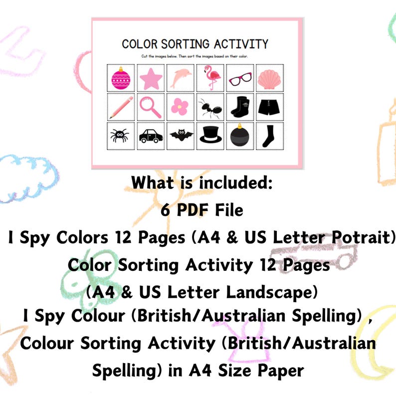 Preschool I Spy Colors Activity Book: Montessori Color Sorting Activity ...
