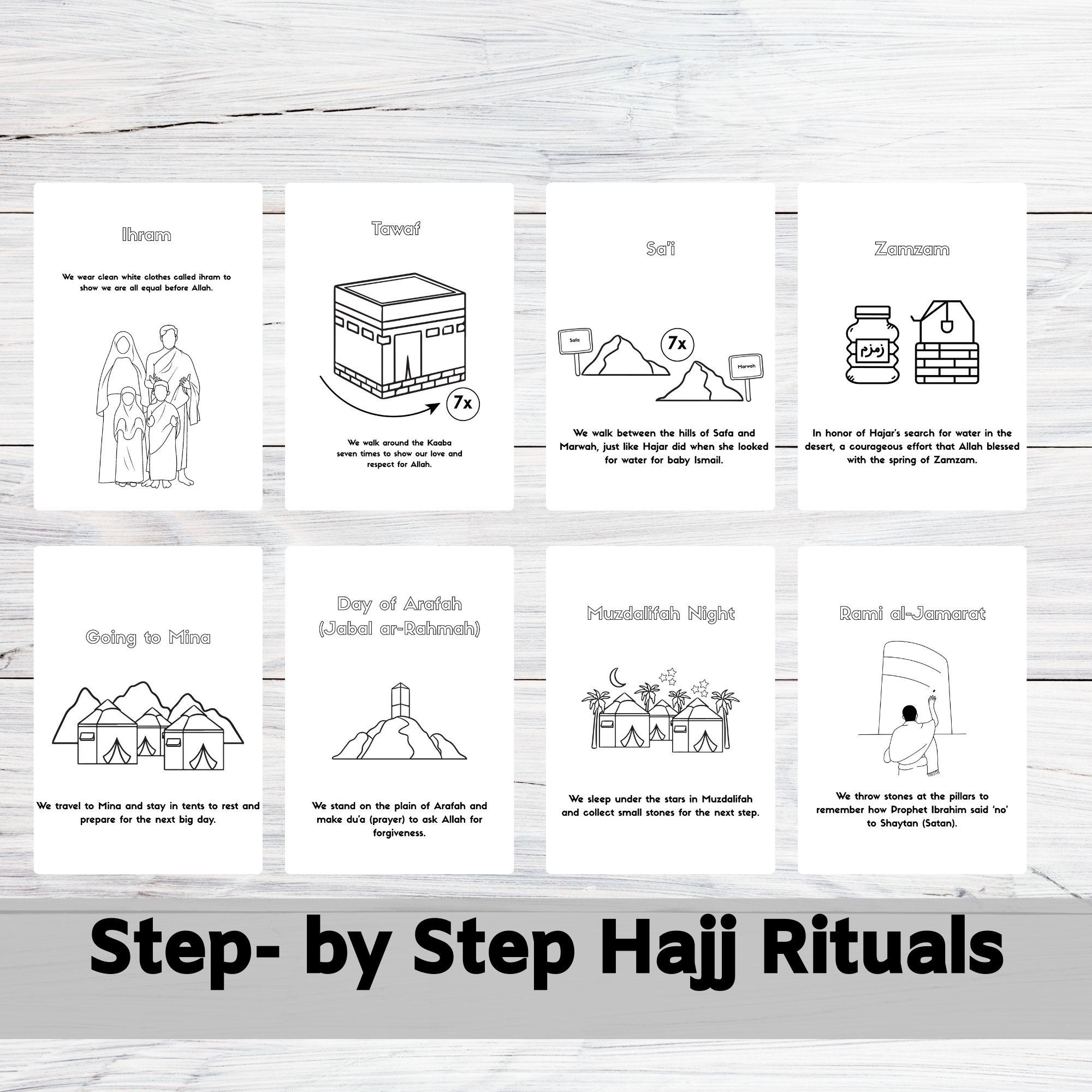 Hajj Coloring Pages for Kids: Islamic Activities (PDF) - Etsy