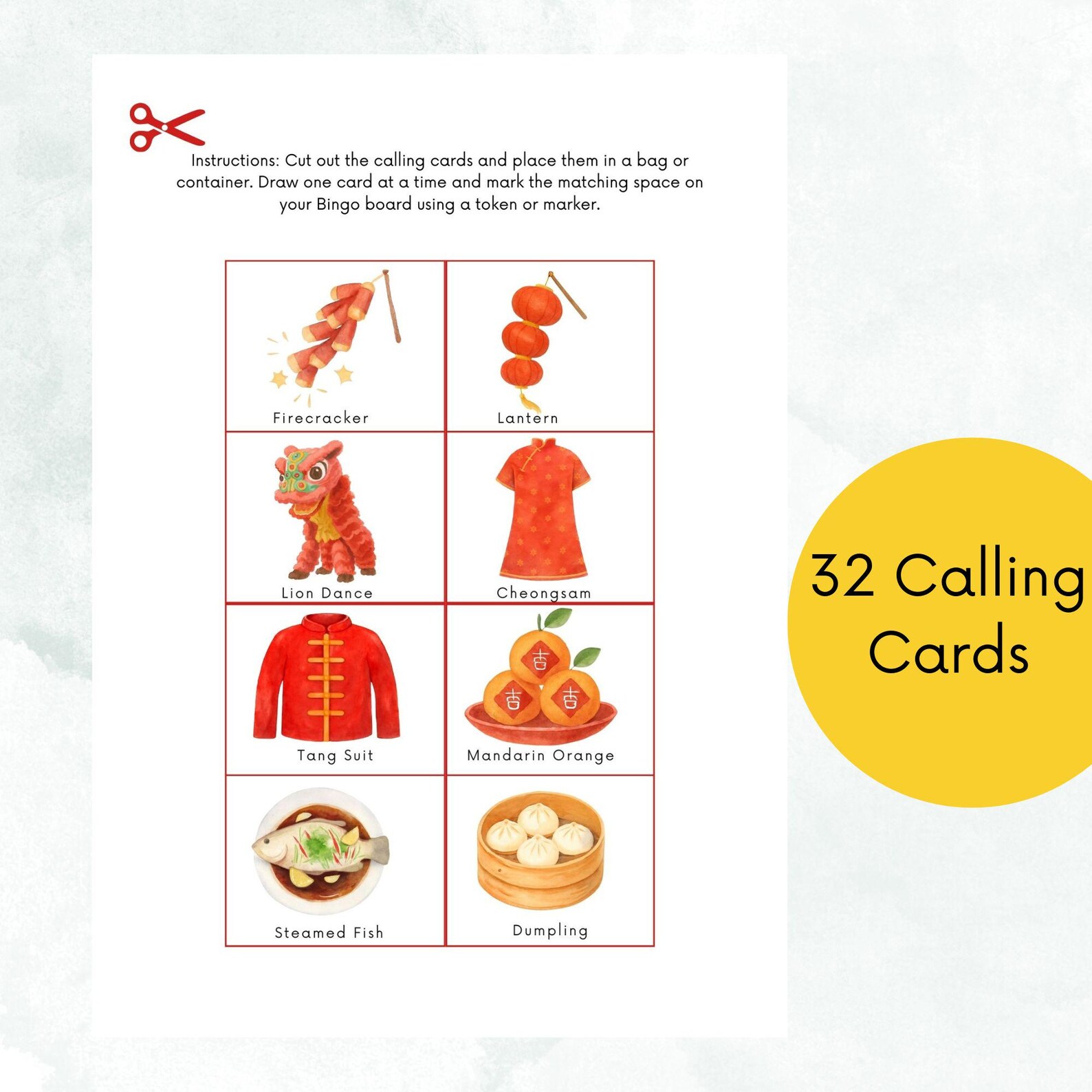 Lunar New Year Bingo Cards for Kids | Chinese New Year Bingo Game | 30 ...