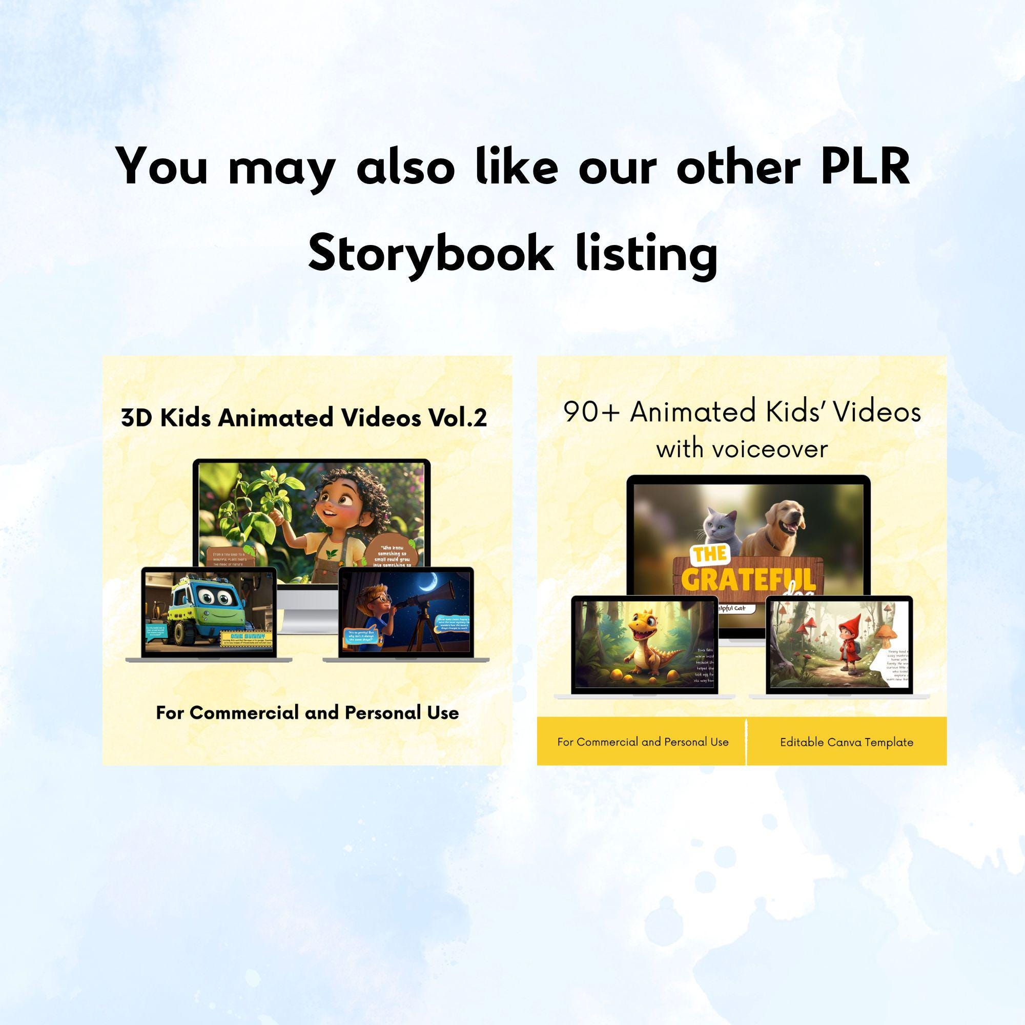 3D Animated Kids' Story Videos: Canva Editable, PLR Resell Rights ...